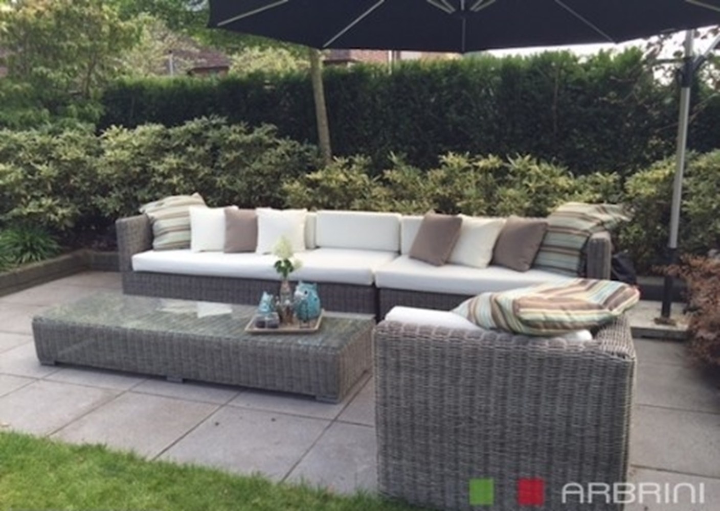 Loungeset lounche set tuin terras wicker grijs aanbieding.